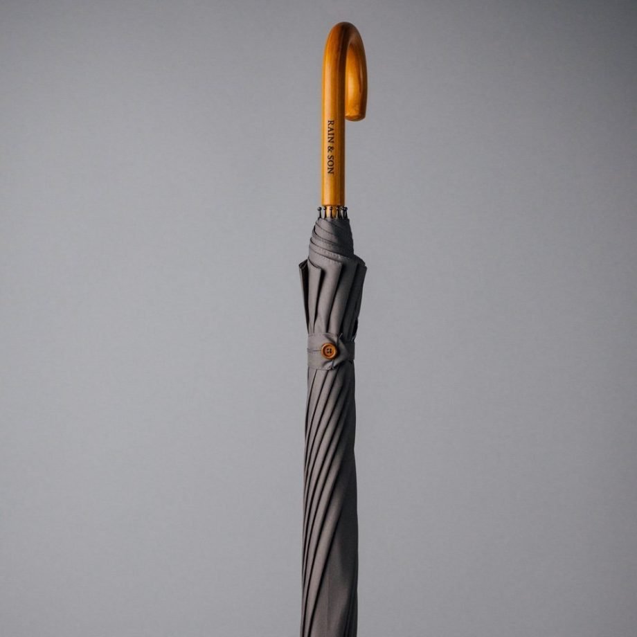 Classic Grey Umbrella - Rain and Son - Classic and Stylish Umbrellas