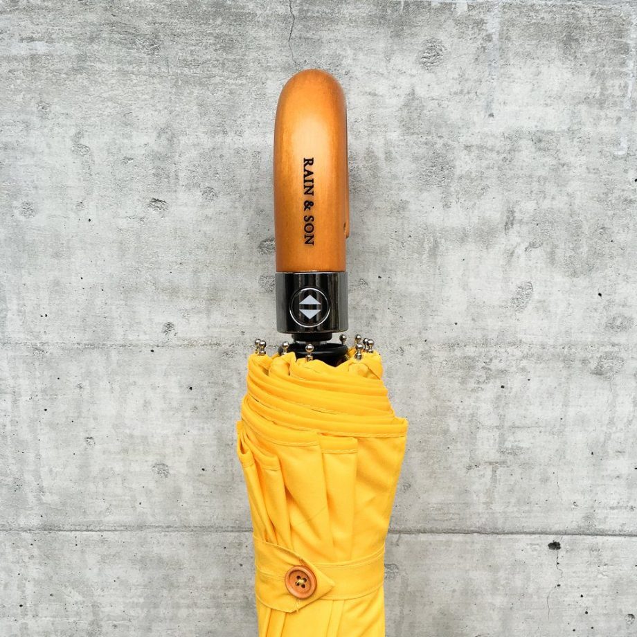 Yellow Compact Reflective Umbrella - Rain and Son - Classic and Stylish ...