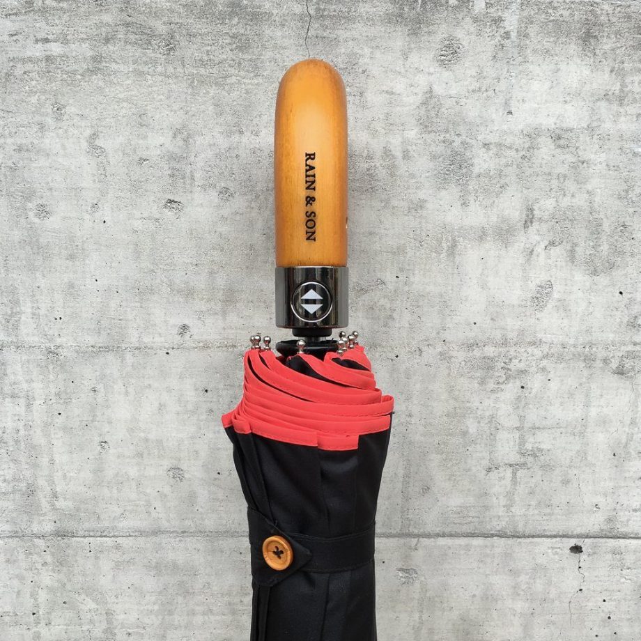 Black Compact Reflective Umbrella - Rain and Son - Classic and Stylish ...