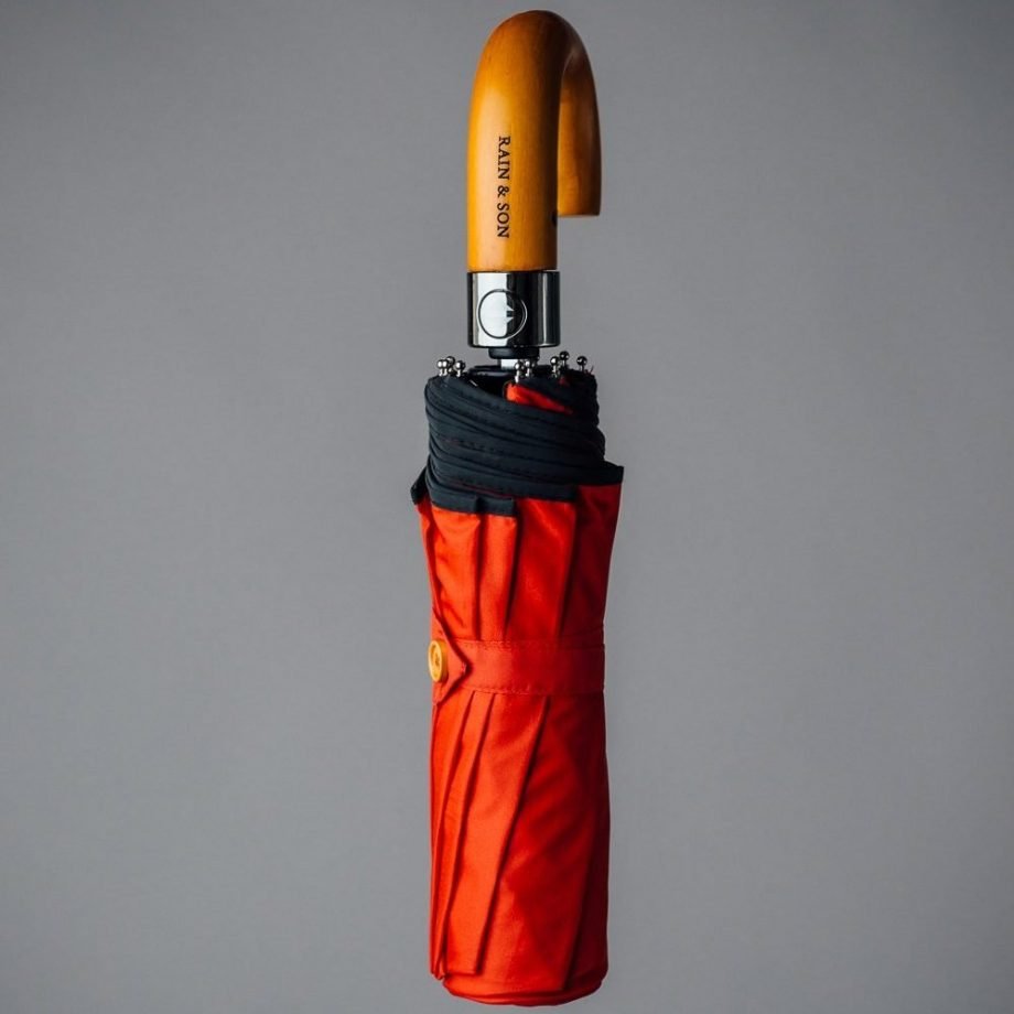 Red Compact Reflective Umbrella - Rain and Son - Classic and Stylish ...