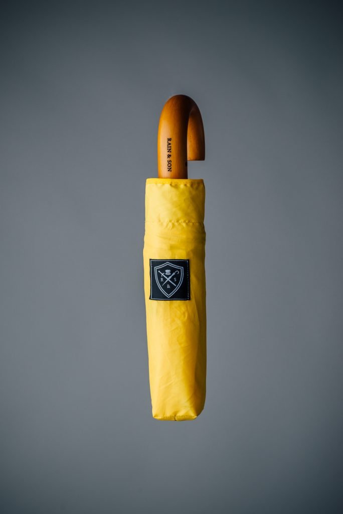 Yellow Compact Reflective Umbrella - Rain and Son - Classic and Stylish ...