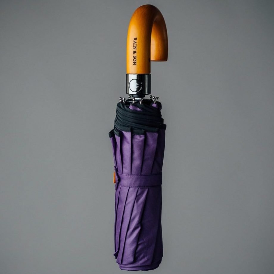 Purple Compact Reflective Umbrella - Rain and Son - Classic and Stylish ...