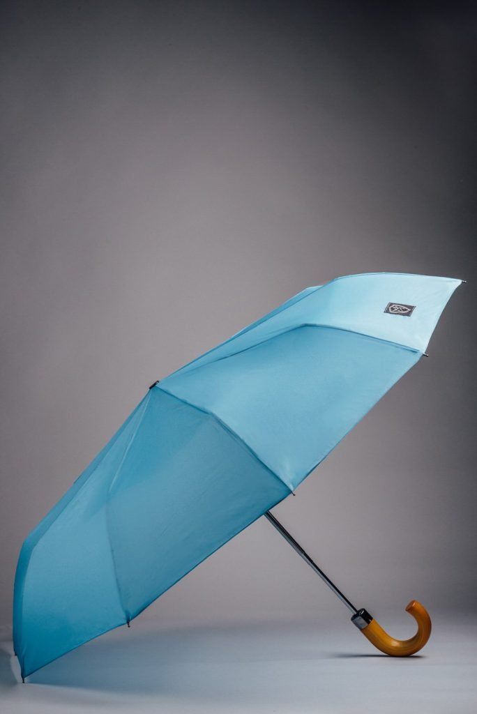 Recycled Light Blue Compact Umbrella - Rain and Son - Classic and ...